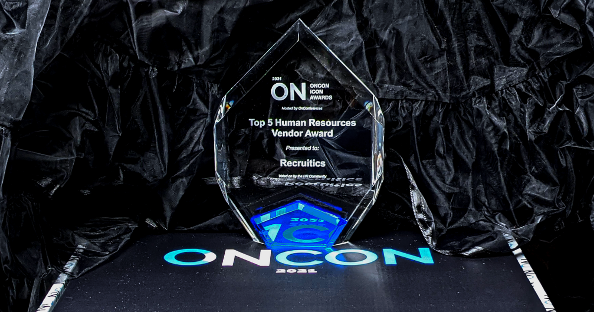 Recruitics Wins "Top 5 HR Vendor for 2021" at OnCon Icon Awards